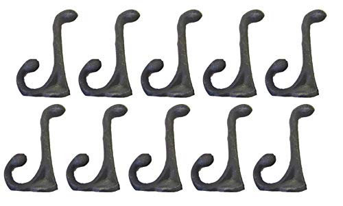 Midwest Craft House 10 Cast Iron Black School Hat Coat Rack Hall Tree Hooks 3 1/4"