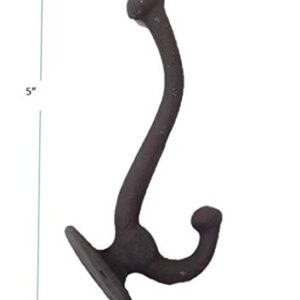 8 Coat Hooks Cast Iron Black School Style Mission Hat Hook Hall Tree Acorn Hook