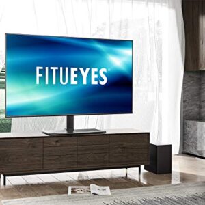 FITUEYES Universal TV Stand/Base Swivel Tabletop TV Stand with Mount for 50 to 85 inch Flat Screen TV 100 Degree Swivel, 4 Level Height Adjustable,Tempered Glass Base,Holds up to 143lbs Screens