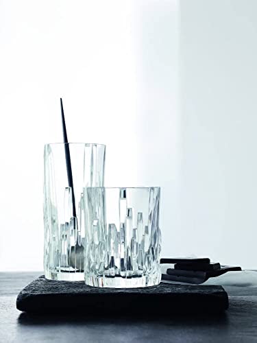 Nachtmann Shu Fa series Whiskey Tumbler Set of 4, Clear Crystal Glass, 4-Inch, Tumbler for Scotch, Cocktail, Liquor, or Bourbon, 11-Ounce, dishwasher safe