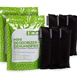 Ever Bamboo Mini Deodorizer & Dehumidifier w/Natural Bamboo Charcoal ((3-Pack, 3 x 25 g) x 2)