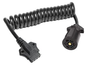 reese towpower 85360 7-way round to 5-way flat coiled wiring adapter