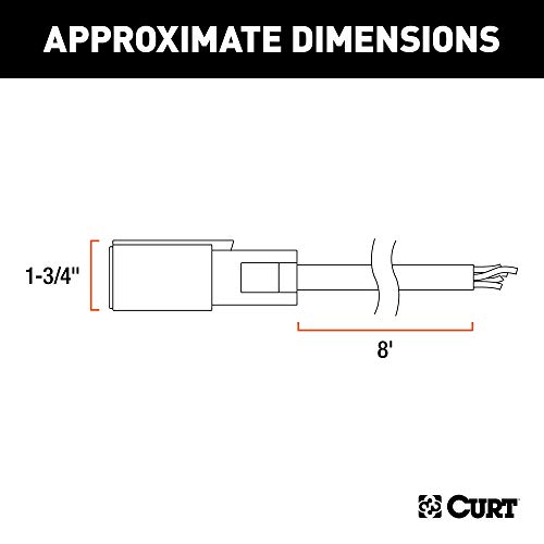 CURT 56612 Extreme Temperature, Cold Weather 7-Pin RV Blade Trailer Wiring Harness Plug, 7-Foot Blunt-Cut Wires, -40F to 221F Degree Rating