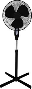 optimus 16 inch oscillating stand fan, black