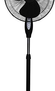 Optimus 16 Inch Oscillating Stand Fan, Black