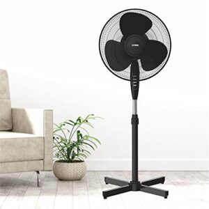 Optimus 16 Inch Oscillating Stand Fan, Black