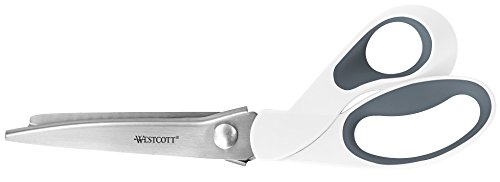 Westcott Pinking Shears, 9.5-Inches (15983),White, Gray