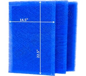 rayair supply 16x25 pristine air cleaner replacement filter pads refills (3 pk)