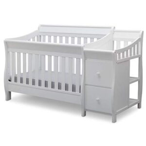 delta children bentley s 4-in-1 convertible crib and changer - greenguard gold certified, white