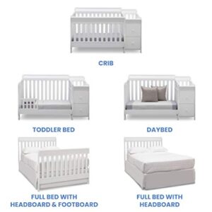 Delta Children Bentley S 4-in-1 Convertible Crib and Changer - Greenguard Gold Certified, White