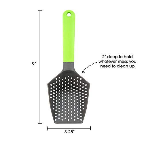 Cold Life Easy to Clean Sifting Litter Scoop Shovel for Small Pets Or Reptile Terrarium Sand Waste,Green,9 inches