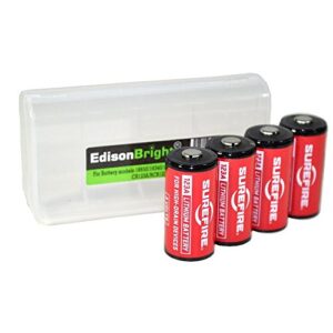 12 Pack SureFire CR123A Lithium Batteries (Made in USA) SF123A with EdisonBright BBX3 Battery Carry case Bundle