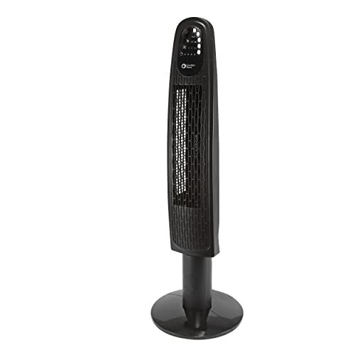 Comfort Zone CZTF336RBK Remote, Oscillation, 4-Hour Timer with Sleep Mode, 3-Speed, 36" Tower Fan, Black