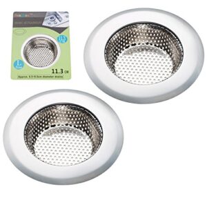 fengbao 2pcs kitchen sink strainer - stainless steel, large wide rim 4.5" diameter