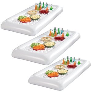 sorbus white inflatable drinks & food serving bar with drain plug (3 salad bars)