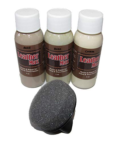 Leather Max Complete Leather Refinish, Restore, Recolor & Repair Kit/Now with 3 Color Shades to Blend with/Leather & Vinyl Refinish (Neutral Mix)