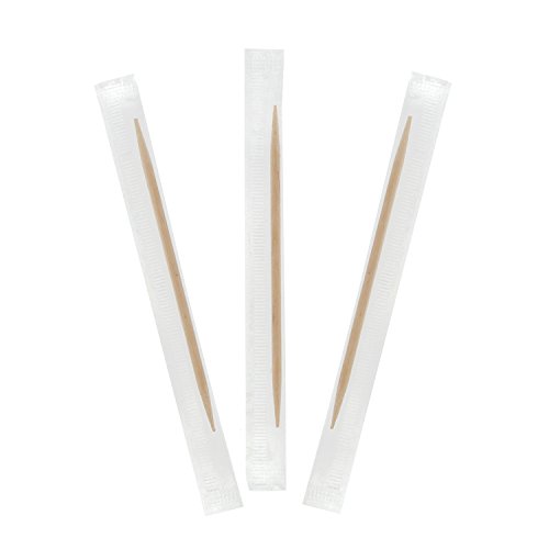 Royal FBA_RIW12S Plain Individual Cello Wrapped Toothpicks, Package of 1000, 2.5", Beige