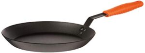 lodge manufacturing company crs12hh61 carbon steel skillet, 12", black/orange