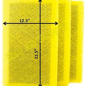 RAYAIR SUPPLY 14x25 MicroPower Guard Air Cleaner Replacement Filter Pads (3 Pack) Yellow