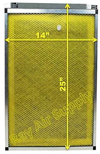 RAYAIR SUPPLY 14x25 MicroPower Guard Air Cleaner Replacement Filter Pads (3 Pack) Yellow