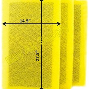 RAYAIR SUPPLY 16x30 MicroPower Guard Air Cleaner Replacement Filter Pads (3 Pack) Yellow