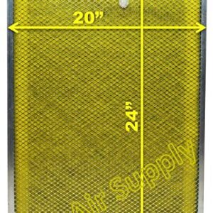 RAYAIR SUPPLY 20x24 MicroPower Guard Air Cleaner Replacement Filter Pads (3 Pack) Yellow