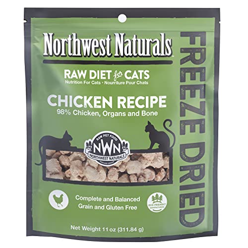 Northwest Naturals Freeze Dried Diet for Cats – Chicken Cat Food – Grain-Free, Gluten-Free Pet Food, Cat Training Treats – 11 Oz.