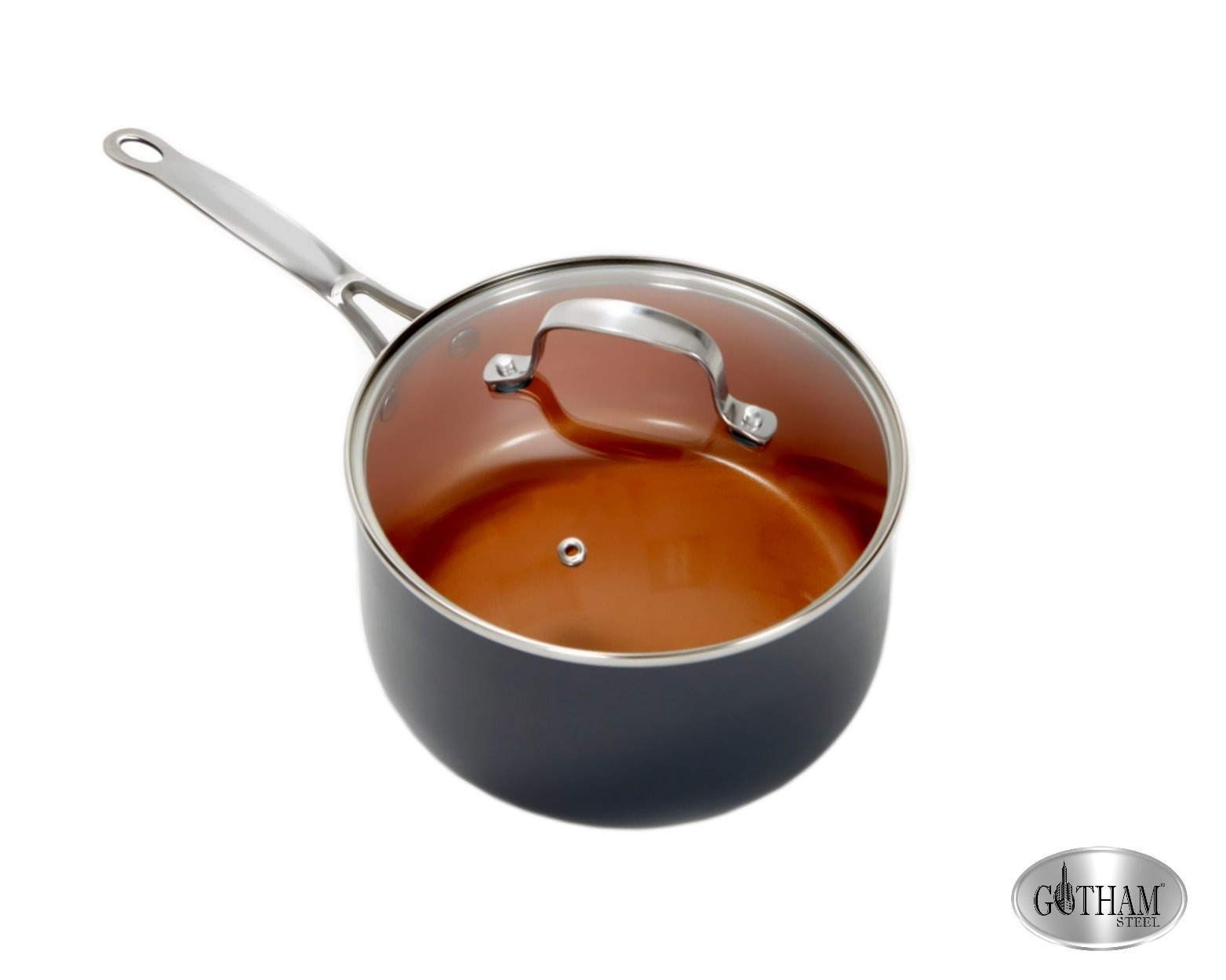 Gotham Steel 1048 3 quart saucepan, Brownish