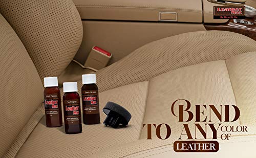 Leather Max Complete Leather Refinish, Restore, Recolor & Repair Kit/Now with 3 Color Shades to Blend with/Leather & Vinyl Refinish (Bold Brown)