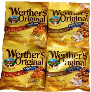 werther's original sugar-free candies bundle - 4 items: hard candies and caramel coffee hard candies