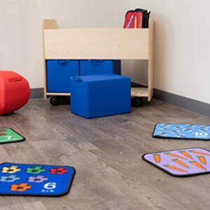 Learning Carpets - CPR735 Let’s Learn How to Count Seating Squares, 14” by 14” Each (Set of 10) – Fun, Colorful Graphics – Learn to Count from 1-10, Teaches Number Association – Easy to Store and Move