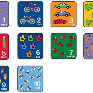 Learning Carpets - CPR735 Let’s Learn How to Count Seating Squares, 14” by 14” Each (Set of 10) – Fun, Colorful Graphics – Learn to Count from 1-10, Teaches Number Association – Easy to Store and Move