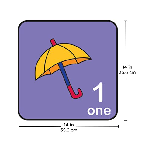 Learning Carpets - CPR735 Let’s Learn How to Count Seating Squares, 14” by 14” Each (Set of 10) – Fun, Colorful Graphics – Learn to Count from 1-10, Teaches Number Association – Easy to Store and Move