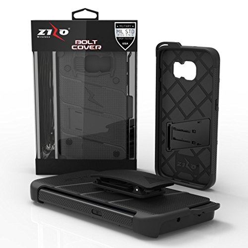 ZIZO Bolt Series Samsung Galaxy S7 Edge Case Military Grade Drop Tested with Tempered Glass Screen Protector Holster Black