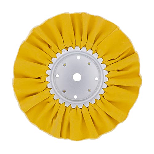 United Pacific 90030 10" Yellow Treated Airway Buff - 5/8" & 1/2" Arbor, 1 Pack