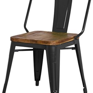 New Pacific Direct Brian Metal Side, Set of 4 Dining Chairs, Black