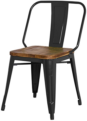 New Pacific Direct Brian Metal Side, Set of 4 Dining Chairs, Black