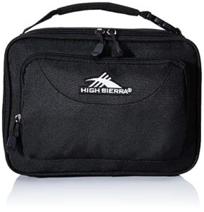 high sierra single compartment lunch bag, black, one size