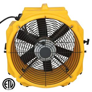 Zoom Blowers 1/4 Horsepower Axial Ventilation Fan - Floor Dryer, Carpet Blower, Air Mover - Commercial Grade - Adjustable Feet for Horizontal or Downward Airflow