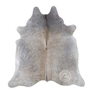 Genuine Grey Beige Cowhide Rug Large 6 x 6-7 ft. 180 x 220 cm