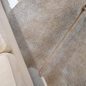 Genuine Grey Beige Cowhide Rug Large 6 x 6-7 ft. 180 x 220 cm