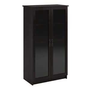 ameriwood home 4-tier quinton point glass door bookcase, espresso