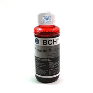 bch premium refillable dye ink red color for canon printer compatible for canon ink cartridges canon cli-9 pixma printer ink pro9500-100ml retail bottle