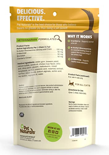 Pet Naturals UT Support Urinary Tract Supplement for Cats, 60 Chews