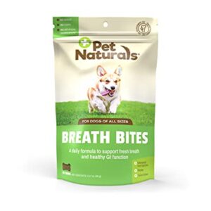 Pet Naturals Breath Bites Breath Freshener for Dogs, 60 Chews - Fresh Breath, Healthy GI Support and Dental Health