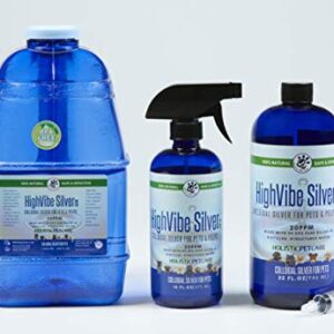 Holistic Pet Care HighVibe Silver- Colloidal Silver for Pets- 20 PPM 1 Gallon - for Dogs, Cats, Horses and All Pets