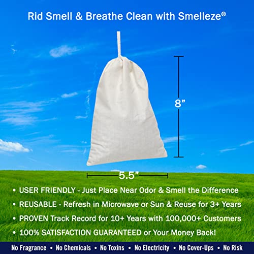 SMELLEZE Reusable Ethylene Gas Remover Pouch: Treats 150 Sq. Ft. to Keep Vegetables Fresher Longer