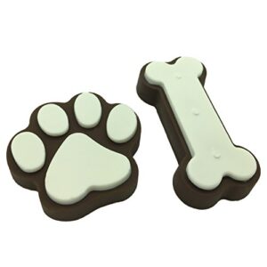 XL Dog Paw and Bone Mold Combo Pack - For Baking Paws and Bones - Silicone by MERRY BIRD