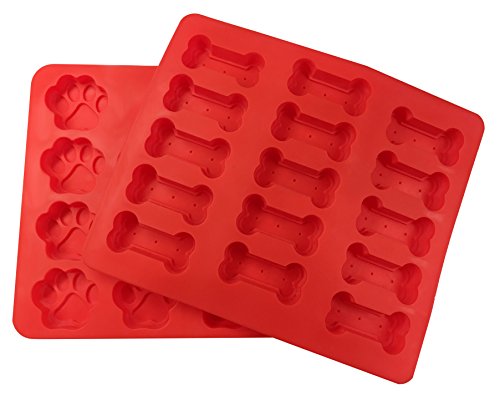 XL Dog Paw and Bone Mold Combo Pack - For Baking Paws and Bones - Silicone by MERRY BIRD