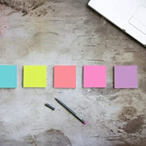 Post-it Super Sticky Notes, 3x3 in, 48 Pads, 2x the Sticking Power, Supernova Neons, Bright Colors, Recyclable (654-48SSMIA-CP)